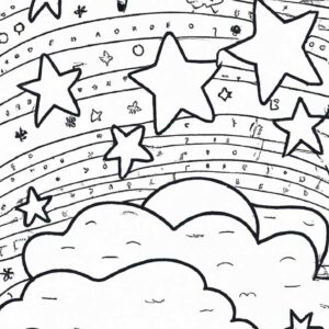 40+ Desenhos de Céu Estrelado para Imprimir e Colorir/Pintar