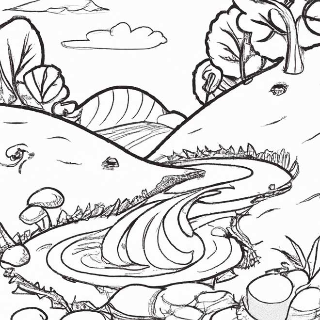 40+ Desenhos de Riacho para Imprimir e Colorir/Pintar (Grátis)