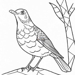 40+ Desenhos de Sabiá para Imprimir e Colorir/Pintar