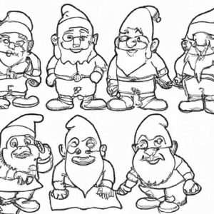 31+ Desenhos de Sete Anões para Imprimir e Colorir/Pintar