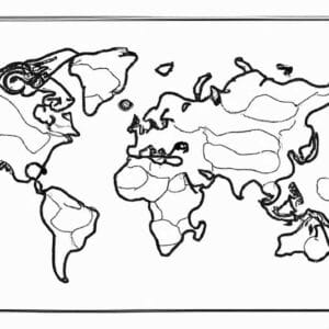 35+ Desenhos de Mapa Mundi para Imprimir e Colorir/Pintar