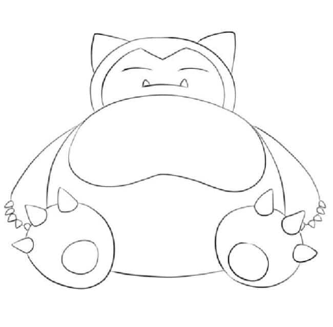 11+ Desenhos de Pokémon Snorlax para Imprimir e Colorir/Pintar