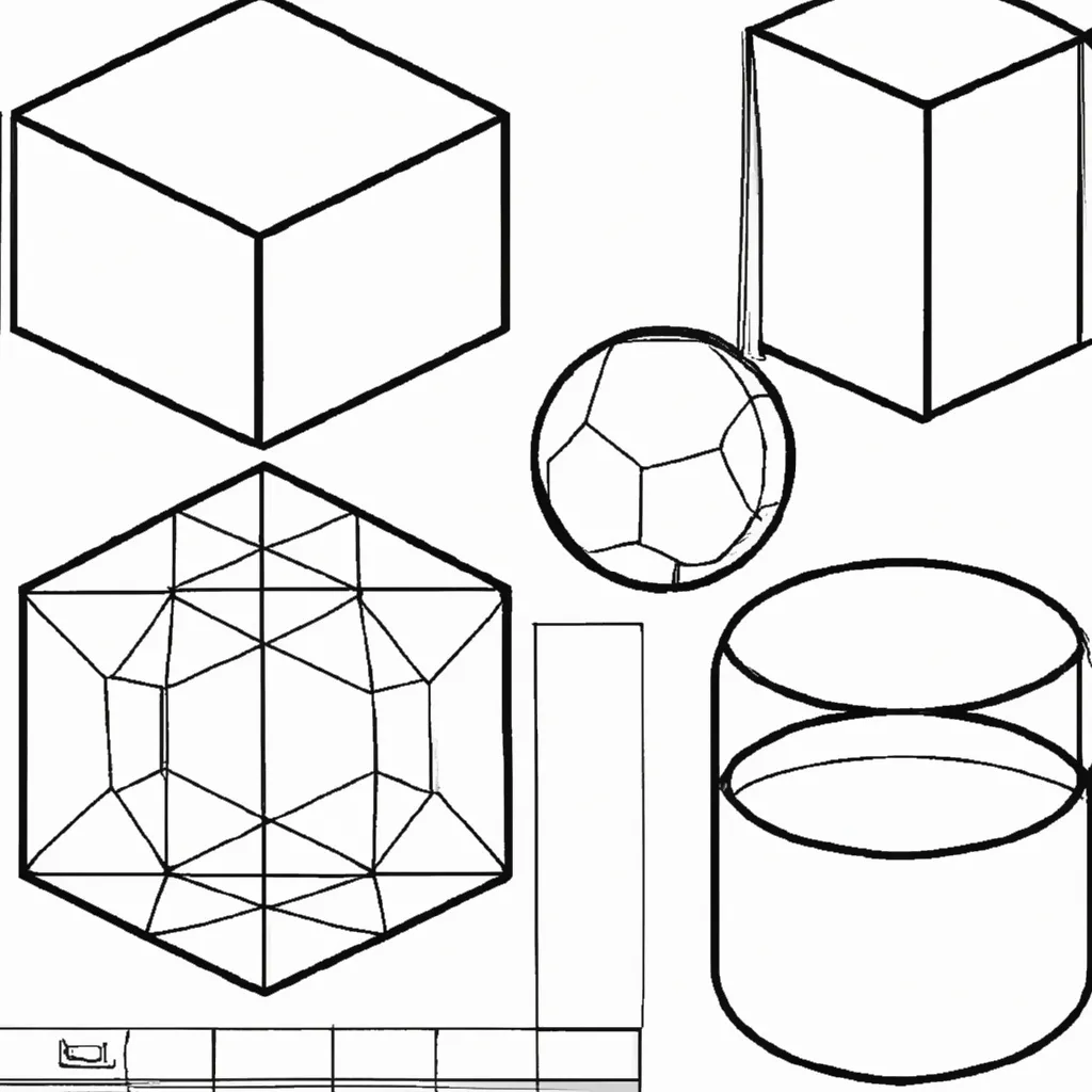 40+ Desenhos de Sólidos Geométricos para Imprimir e Colorir/Pintar