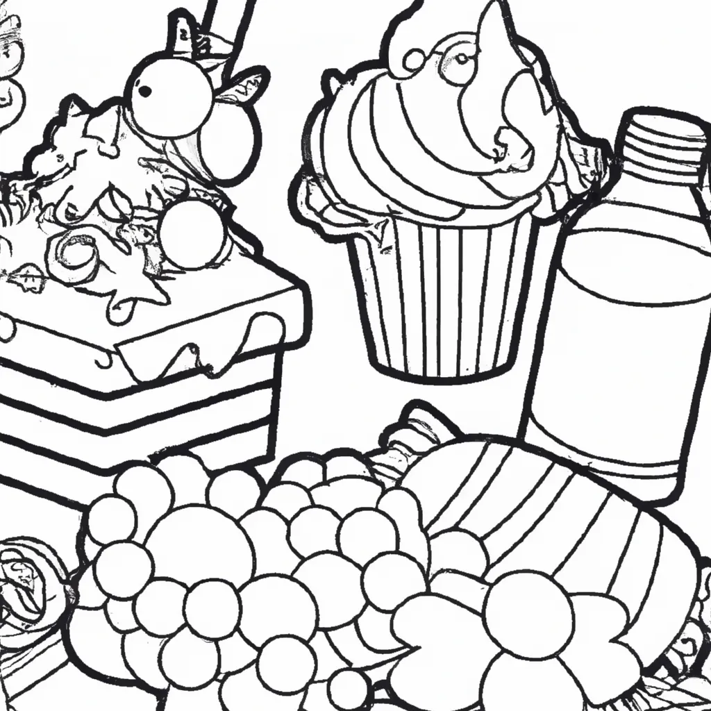 40+ Desenhos de Comidas Fofas para Imprimir e Colorir/Pintar