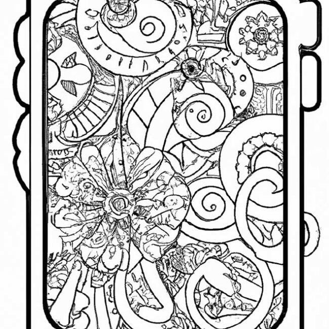 40+ Desenhos de iPhone para Imprimir e Colorir/Pintar