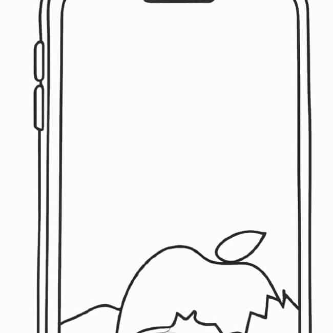 40+ Desenhos de iPhone para Imprimir e Colorir/Pintar