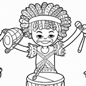 40+ Desenhos de Maracatu para Imprimir e Colorir/Pintar