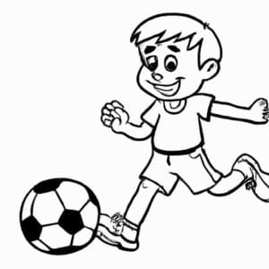 40+ Desenhos de Menino Jogando Bola para Imprimir e Colorir/Pintar