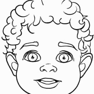 40+ Desenhos de Rosto de Criança para Imprimir e Colorir/Pintar