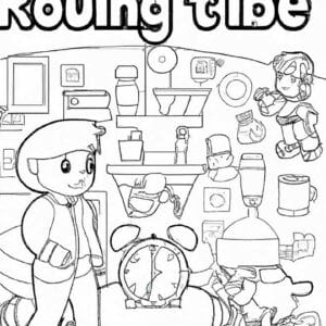 20+ Desenhos de Rotina para Imprimir e Colorir/Pintar