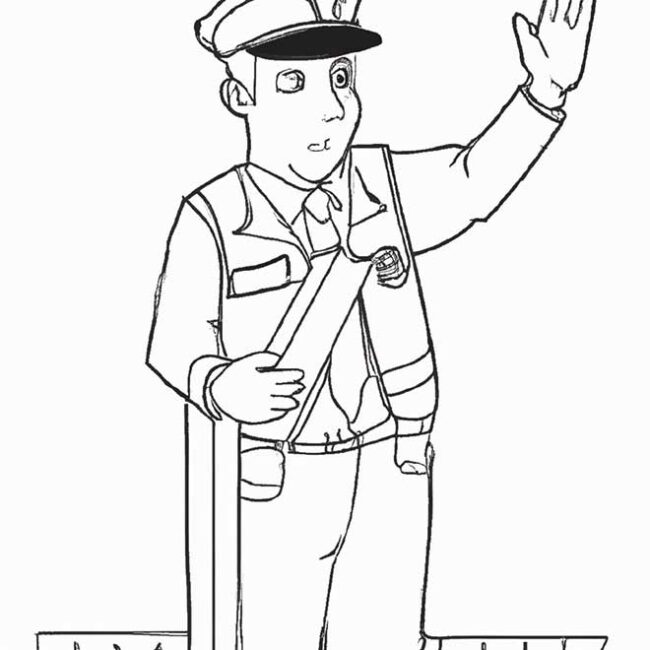 40+ Desenhos de Guarda de Trânsito para Imprimir e Colorir/Pintar