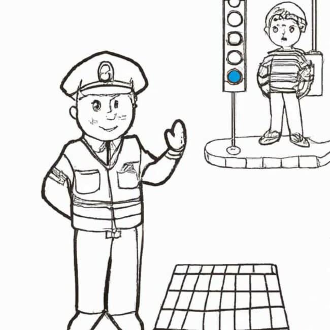 40+ Desenhos de Guarda de Trânsito para Imprimir e Colorir/Pintar