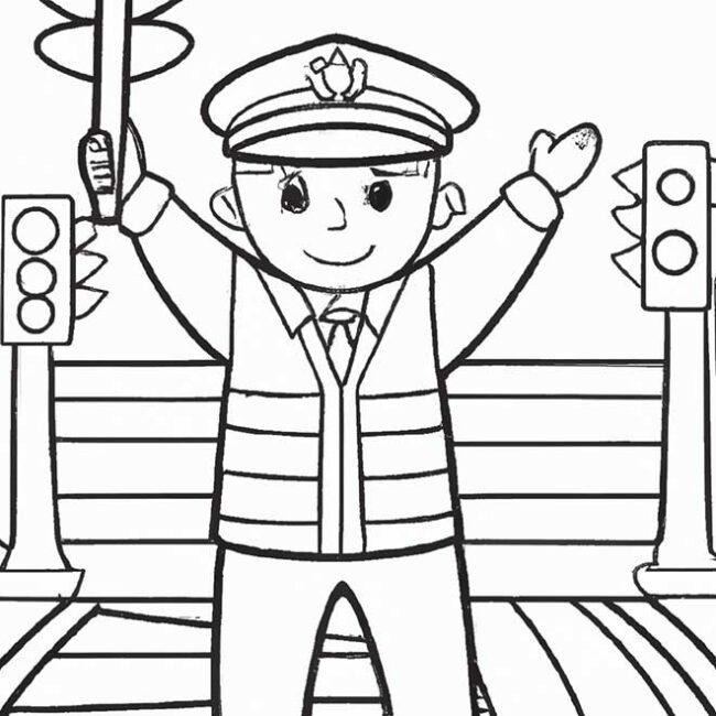 40+ Desenhos de Guarda de Trânsito para Imprimir e Colorir/Pintar
