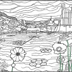 40+ Desenhos de Obras de Monet para Imprimir e Colorir/Pintar