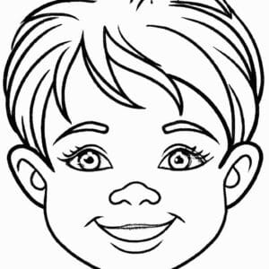 40+ Desenhos de Rosto de Criança para Imprimir e Colorir/Pintar