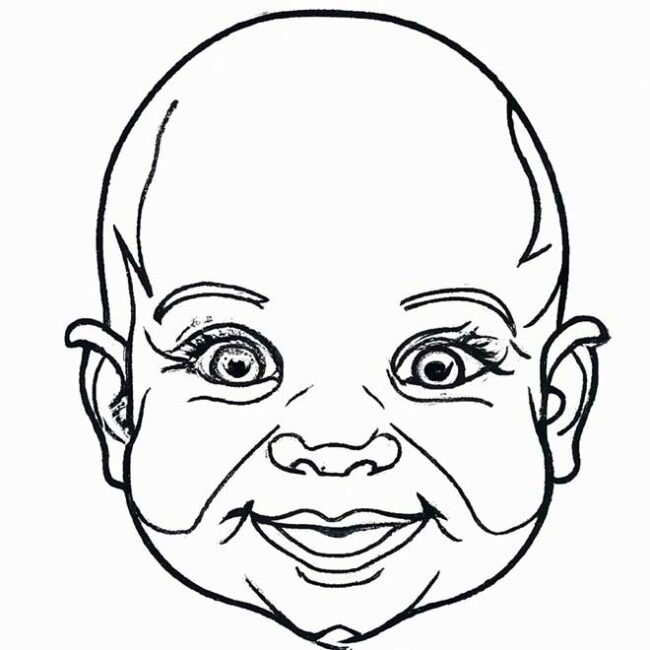 40+ Desenhos de Rosto de Criança para Imprimir e Colorir/Pintar