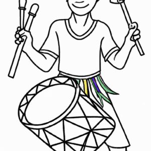 40+ Desenhos de Maracatu para Imprimir e Colorir/Pintar