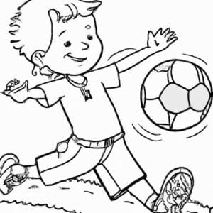 40+ Desenhos de Menino Jogando Bola para Imprimir e Colorir/Pintar