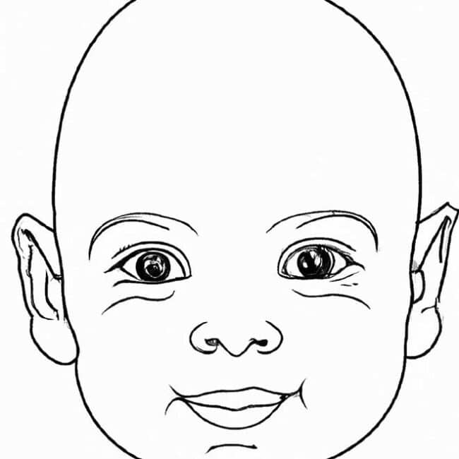 40+ Desenhos de Rosto de Criança para Imprimir e Colorir/Pintar