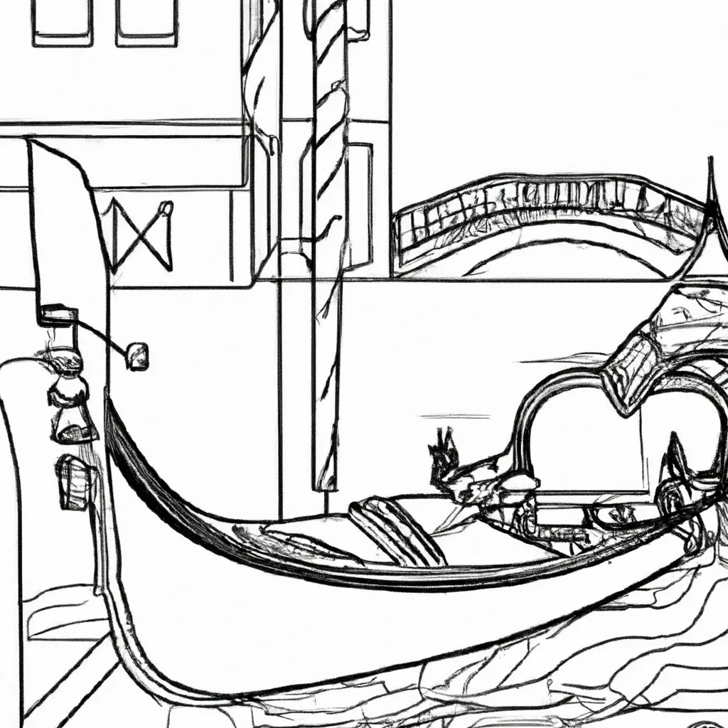 Gôndolas de Veneza: Desenhos para Imprimir e Colorir e Se Divertir!