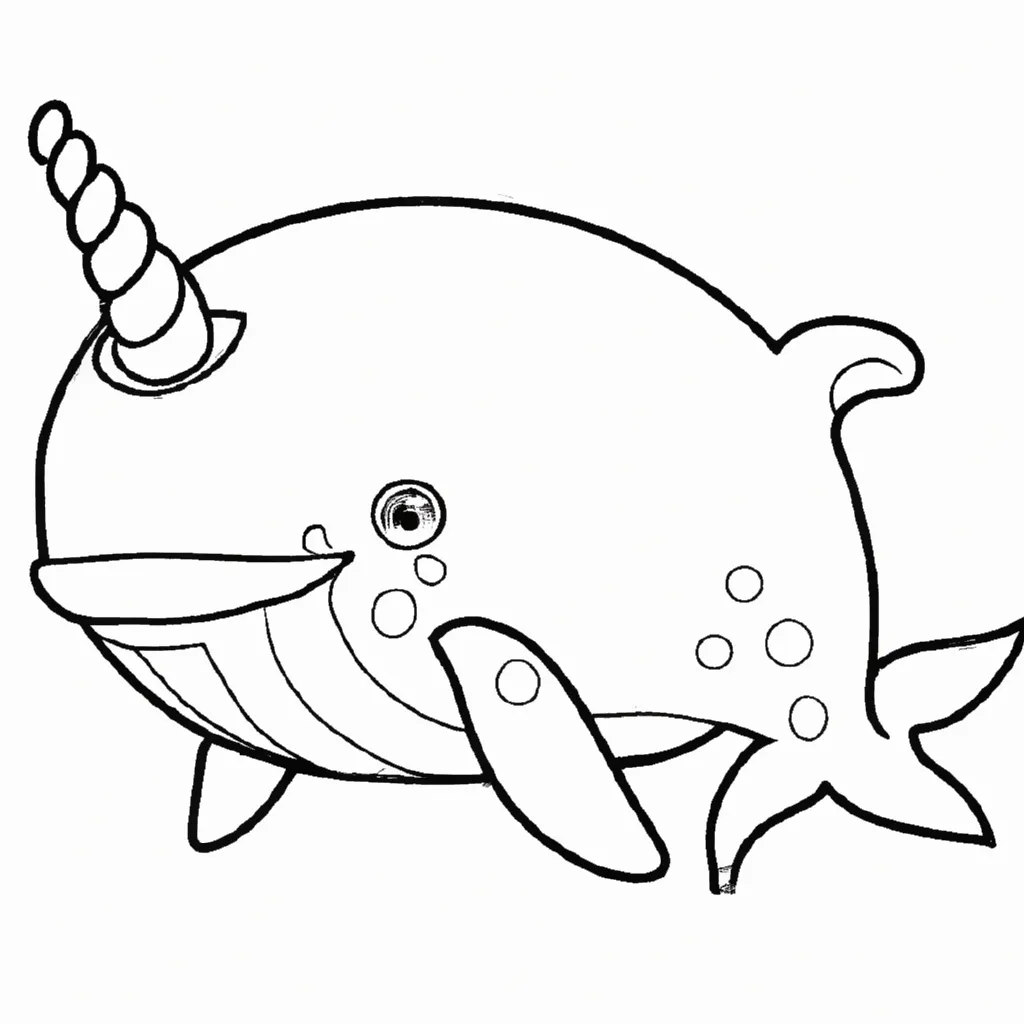 O Desafio de Colorir o Animal Narval: Baixe e Imprima Agora!