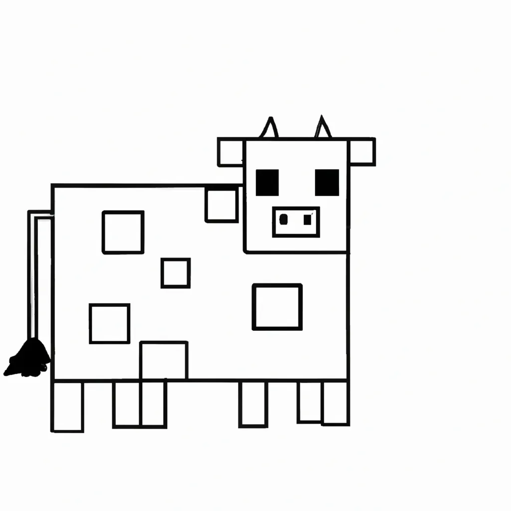 Vaca do Minecraft: Desenhos para Colorir e Imprimir!
