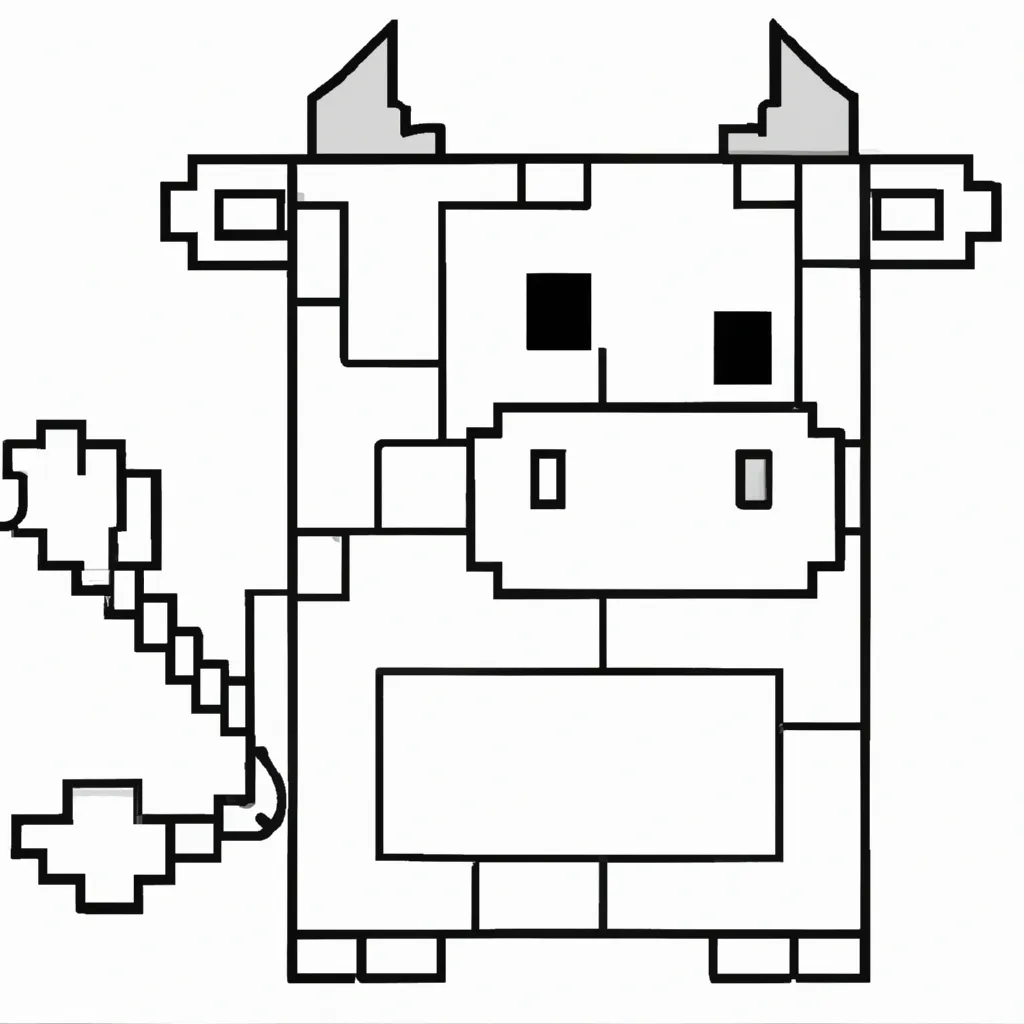 Vaca do Minecraft: Desenhos para Colorir e Imprimir!