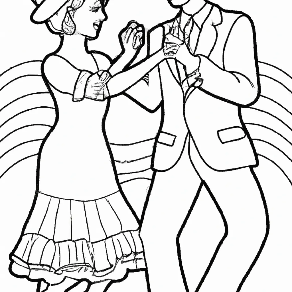 Dançando com o Casal (Atividades Grátis para Colorir)