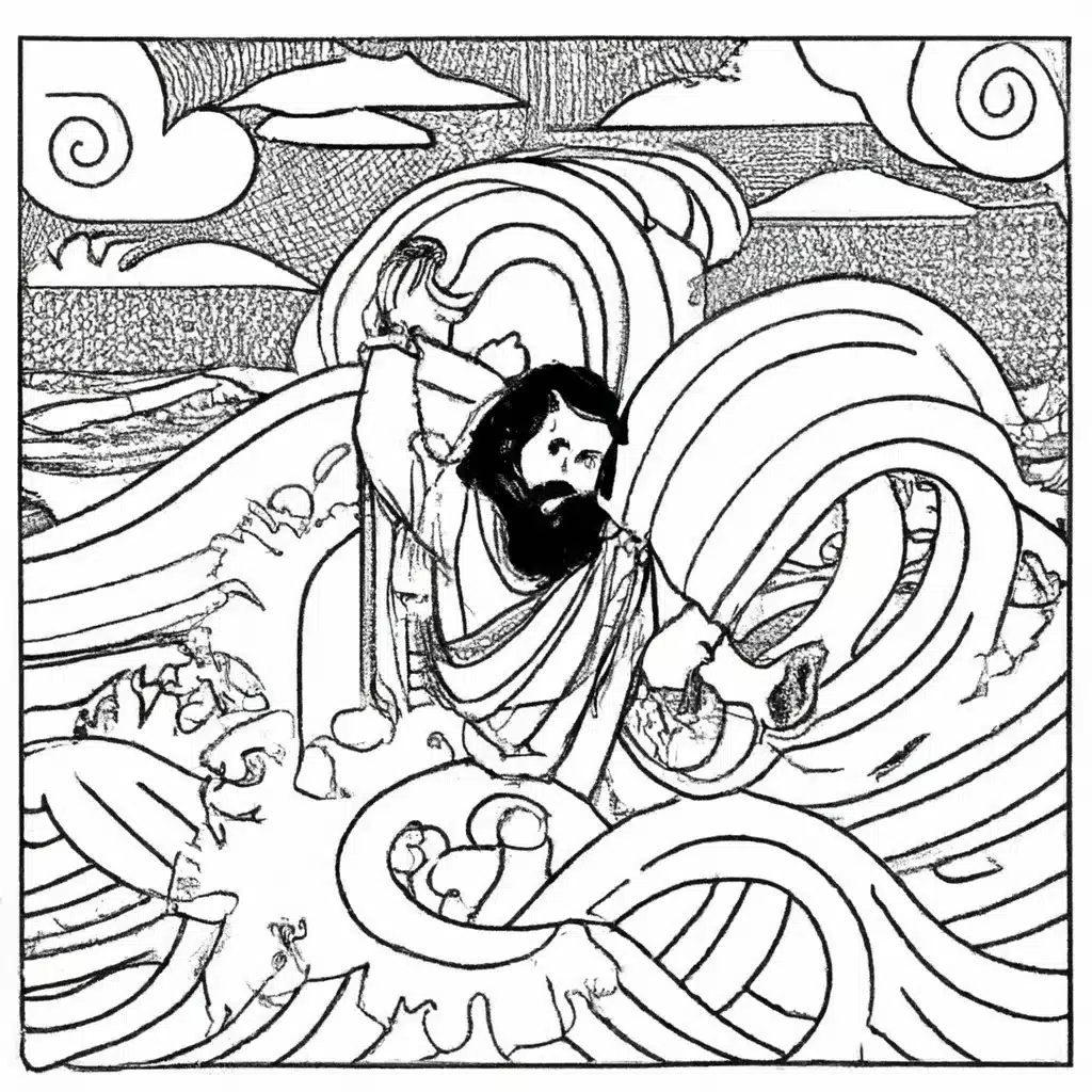 Mágico Moisés: Abrindo o Mar com Desenhos para Colorir!