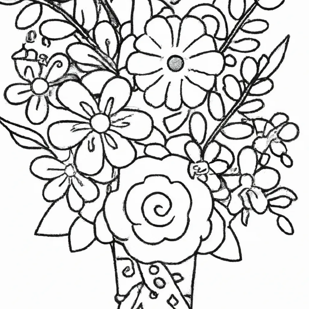 Ramo de Flores: Desenhos para Imprimir e Colorir! (Atividades Grátis)