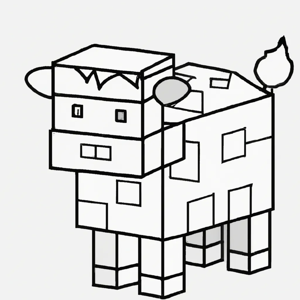Vaca do Minecraft: Desenhos para Colorir e Imprimir!