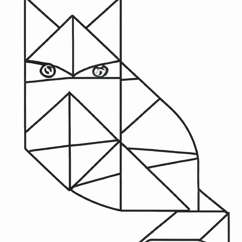Tangram de Gato: Desenhos para Imprimir e Colorir!