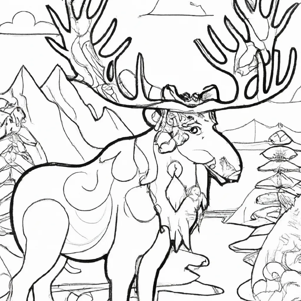 Alce Gigante: Desenhos para Imprimir e Colorir
