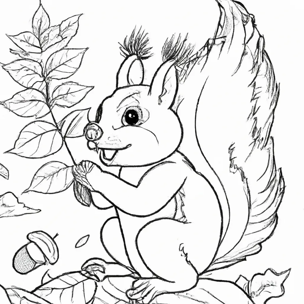 Esquilo Fofo: Desenhos Infantis para Imprimir e Colorir