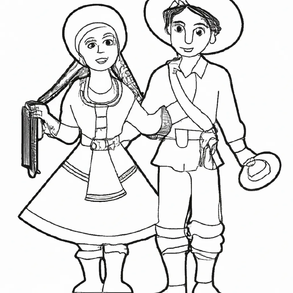 10 Desenhos de Casal Junino para Imprimir e Colorir