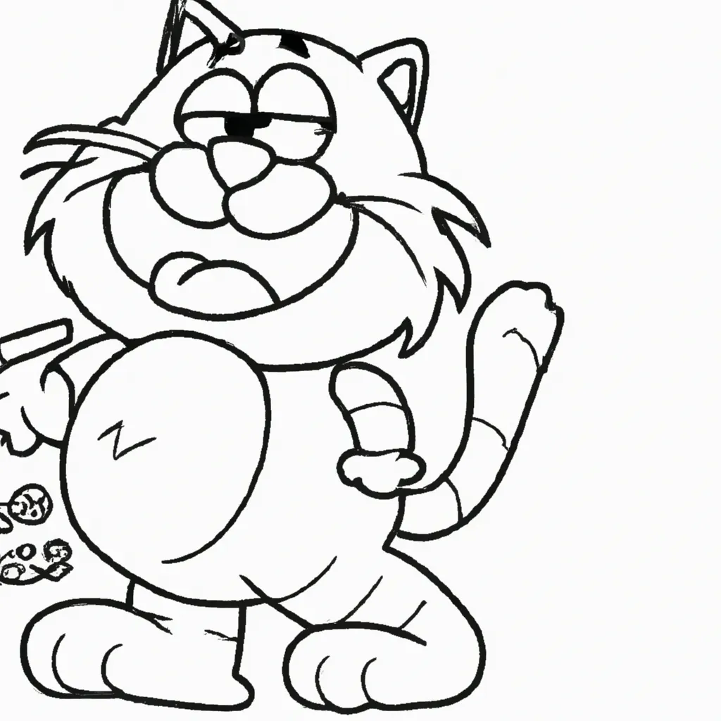 7 Desenhos do Garfield Feliz para Imprimir e Colorir