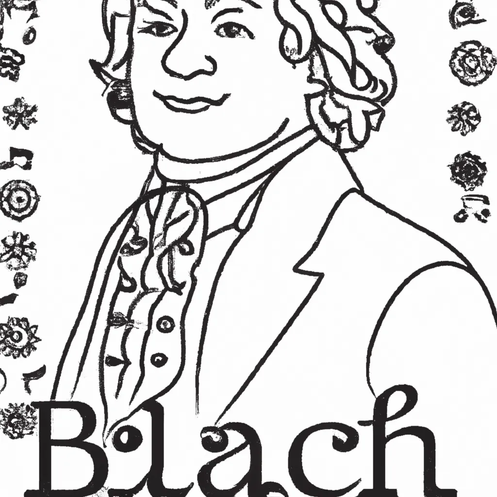7 Belos Desenhos de Johann Sebastian Bach para Colorir