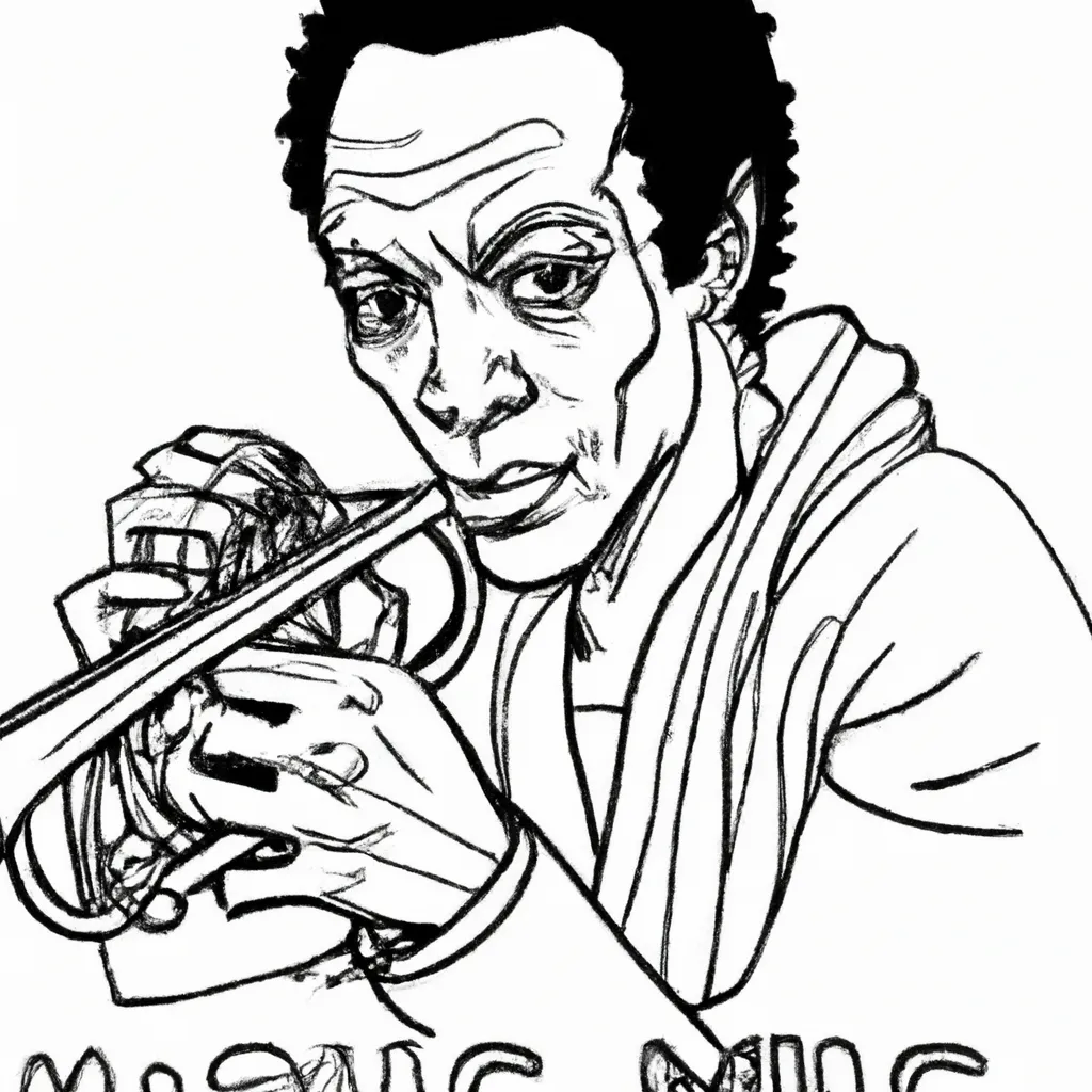 5 Incríveis Desenhos de Miles Davis para Imprimir e Colorir!