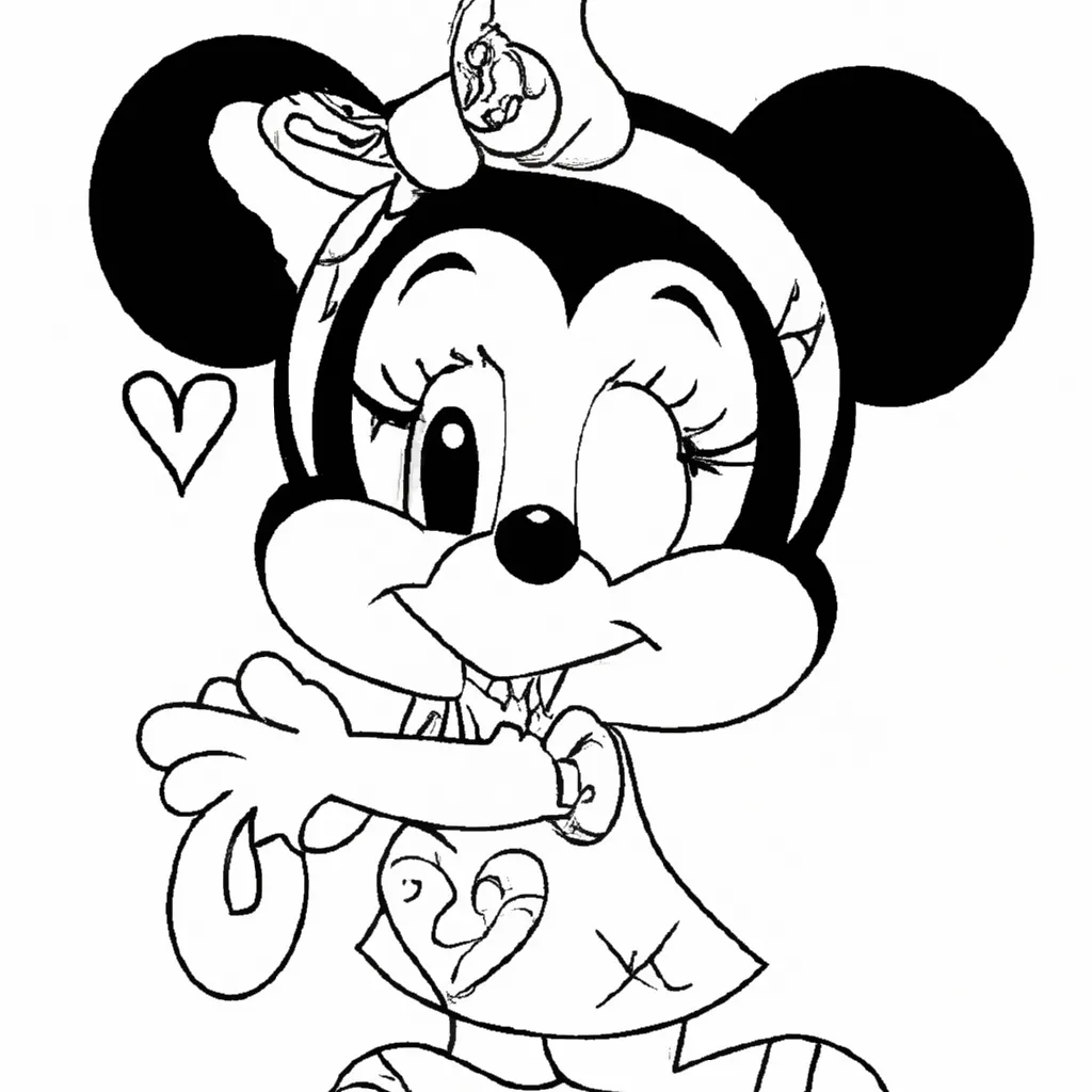 10 Desenhos de Minnie Apaixonada para Imprimir e Colorir
