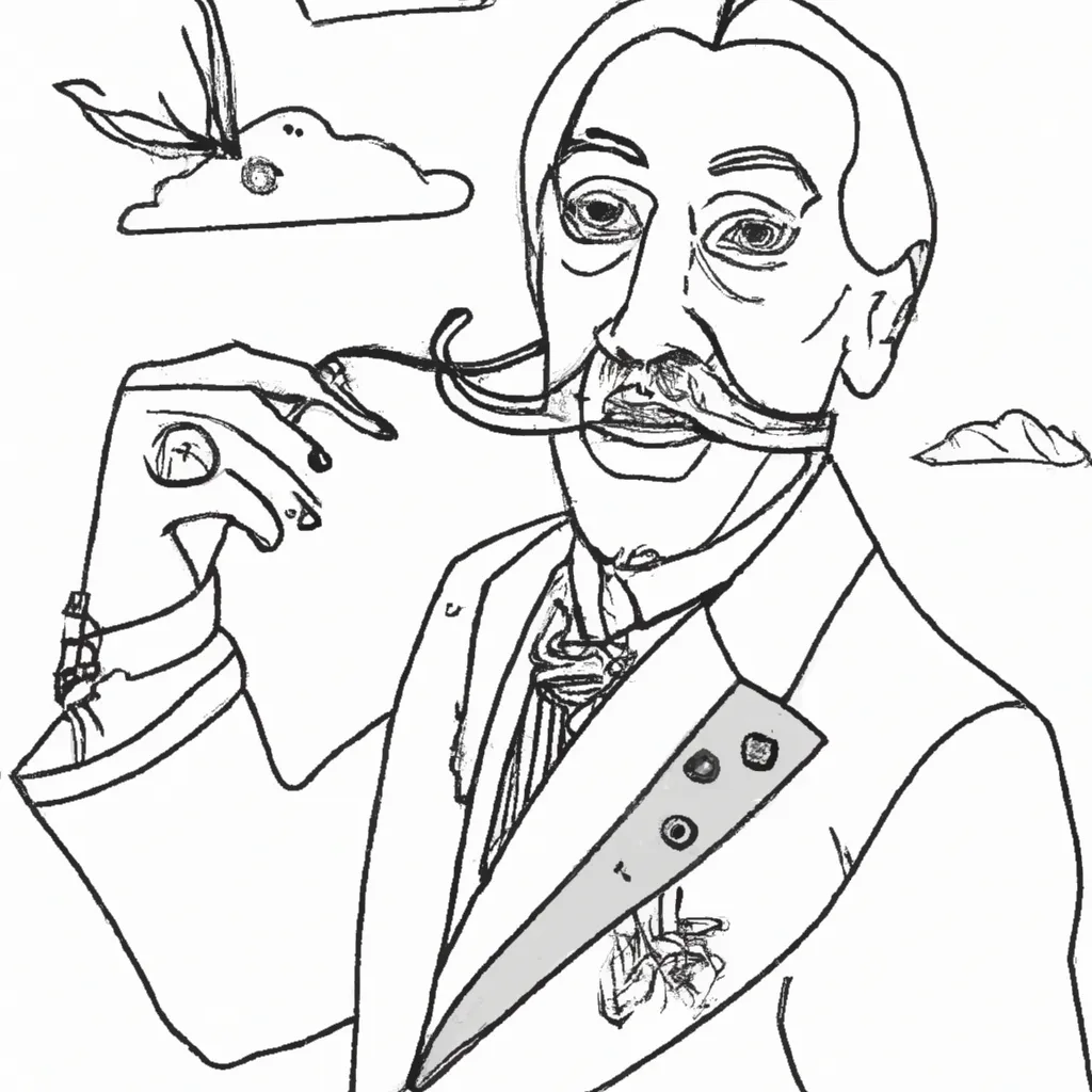 10 Desenhos de Salvador Dalí para Imprimir e Colorir