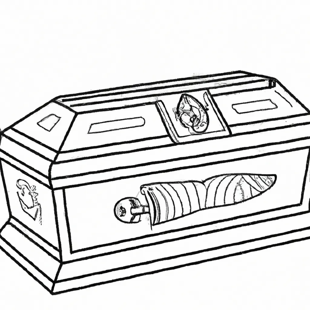 7 Incríveis Desenhos de Sarcófagos para Imprimir e Colorir