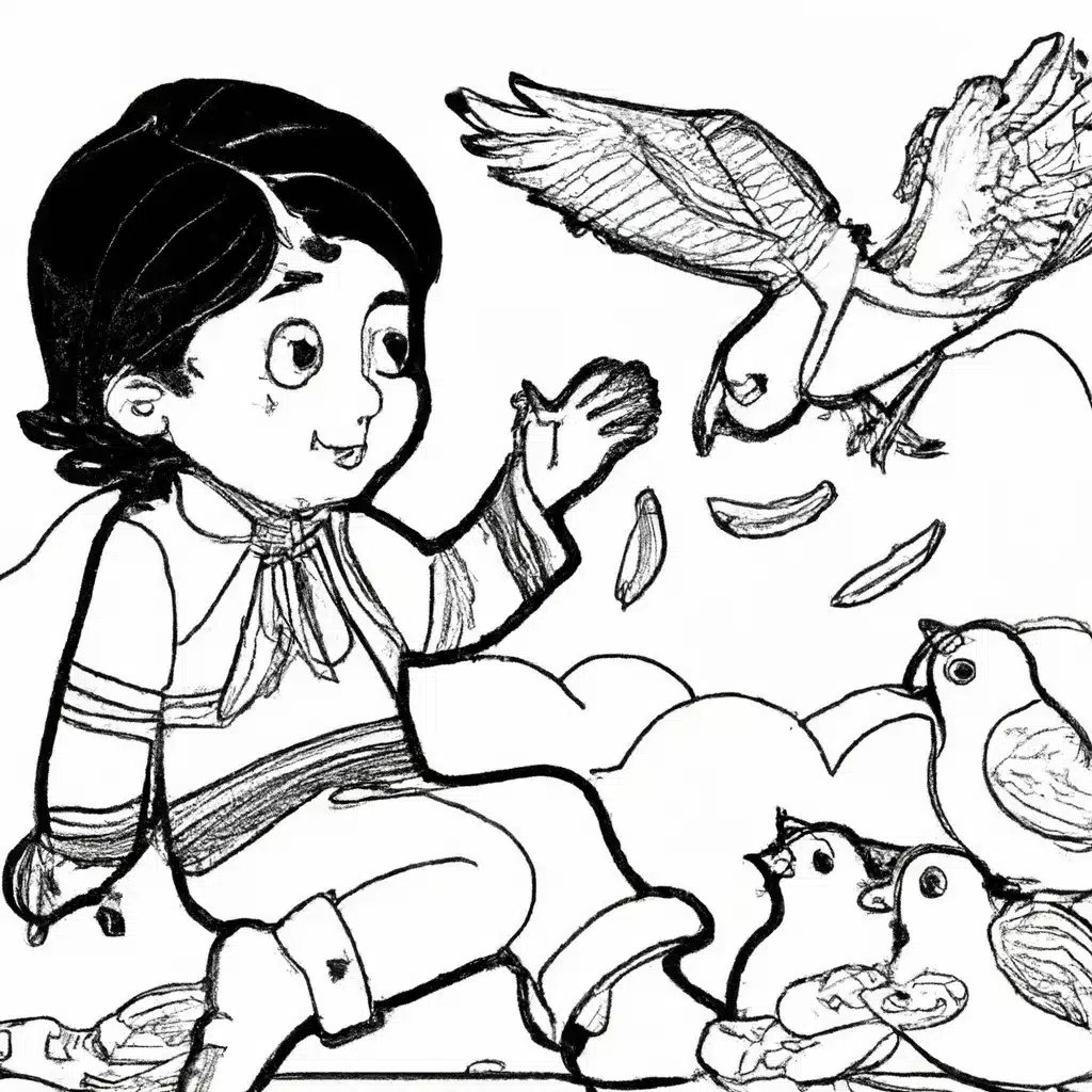 Elias Alimentado por Corvos: Desenhos para Imprimir e Colorir