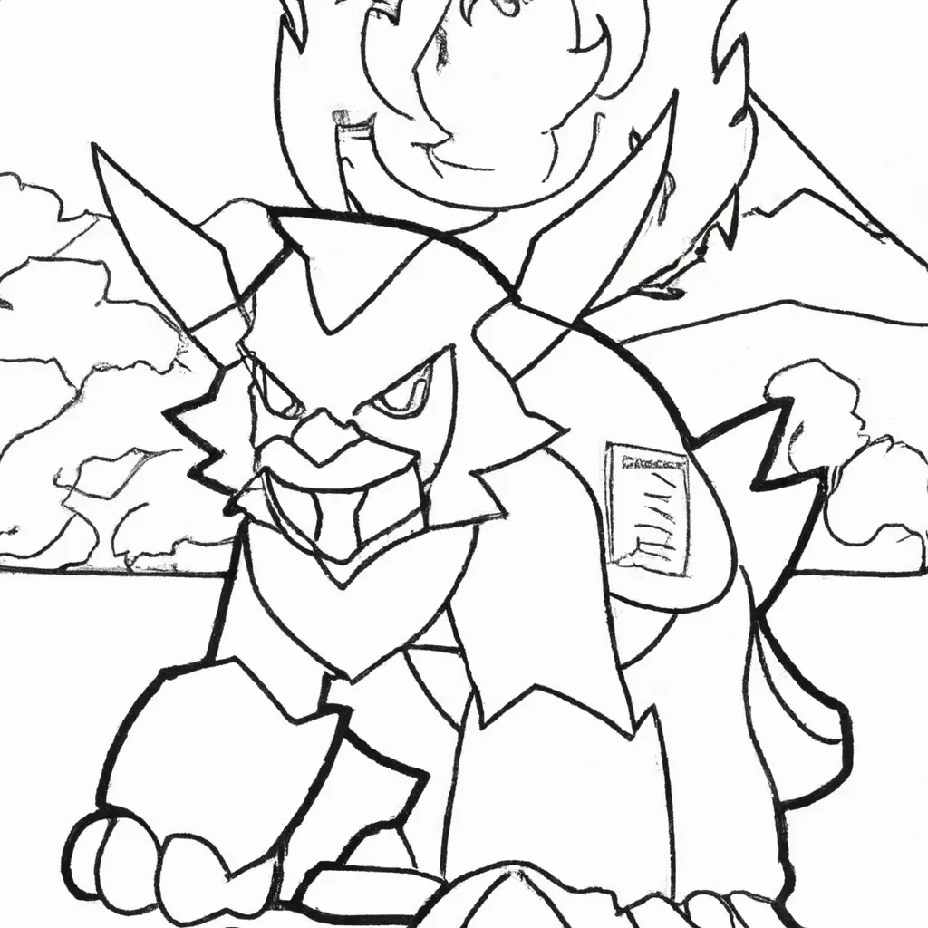 Explore a Fúria Lendária de Heatran: Desenhos para Imprimir e Colorir