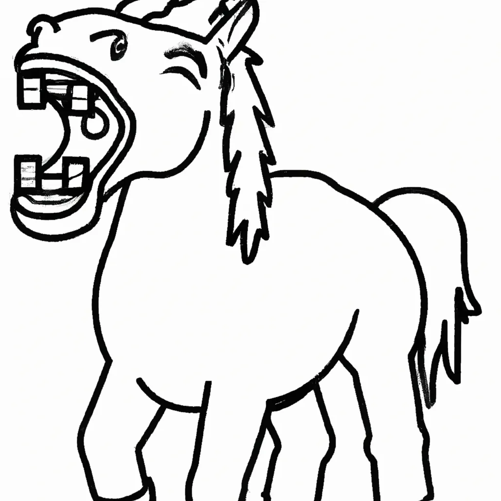 10 Desenhos de Cavalo Rindo para Imprimir e Colorir