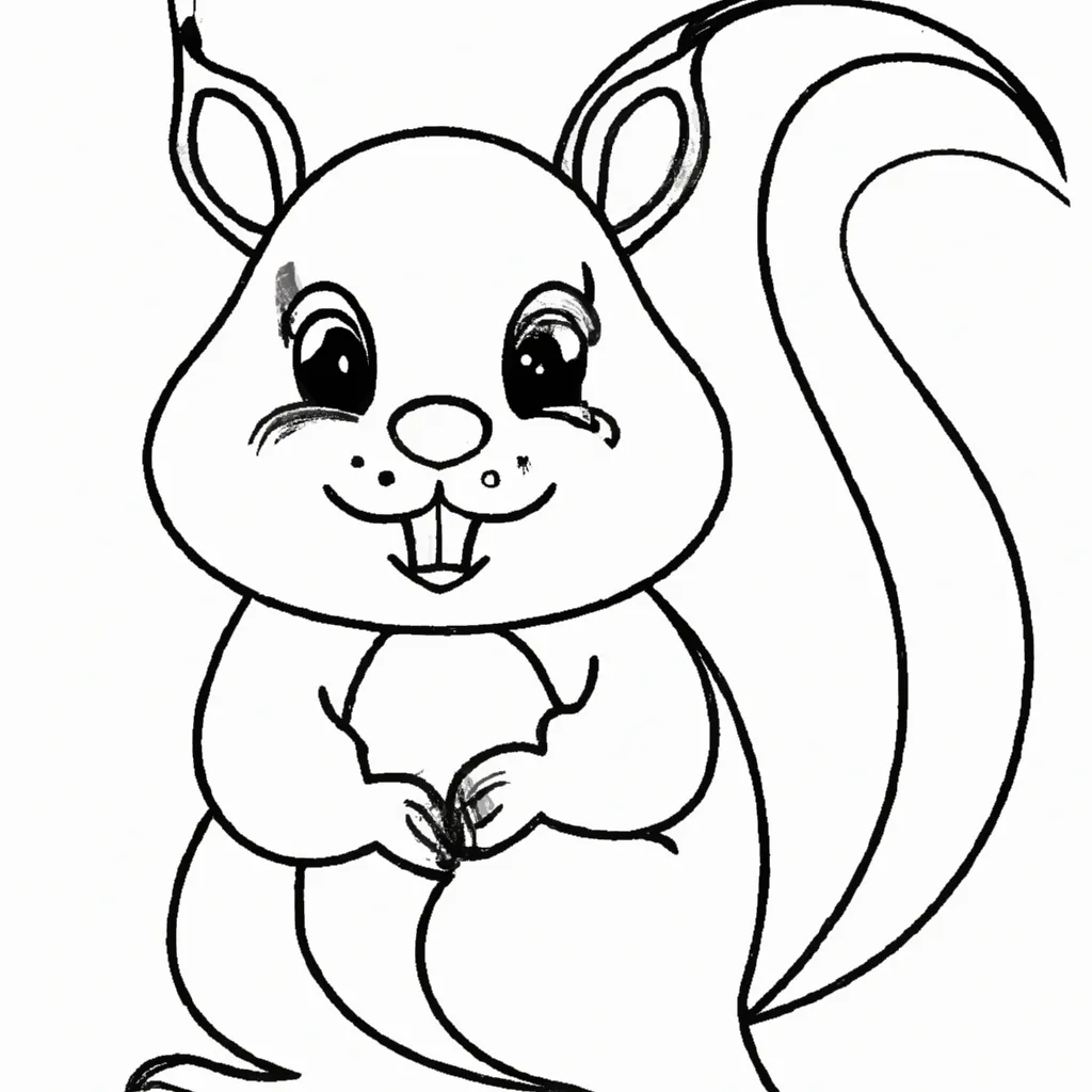 Esquilo Fofo: Desenhos Infantis para Imprimir e Colorir