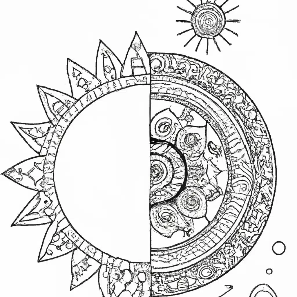 Criatividade com Mandala de Sol e Lua para Colorir