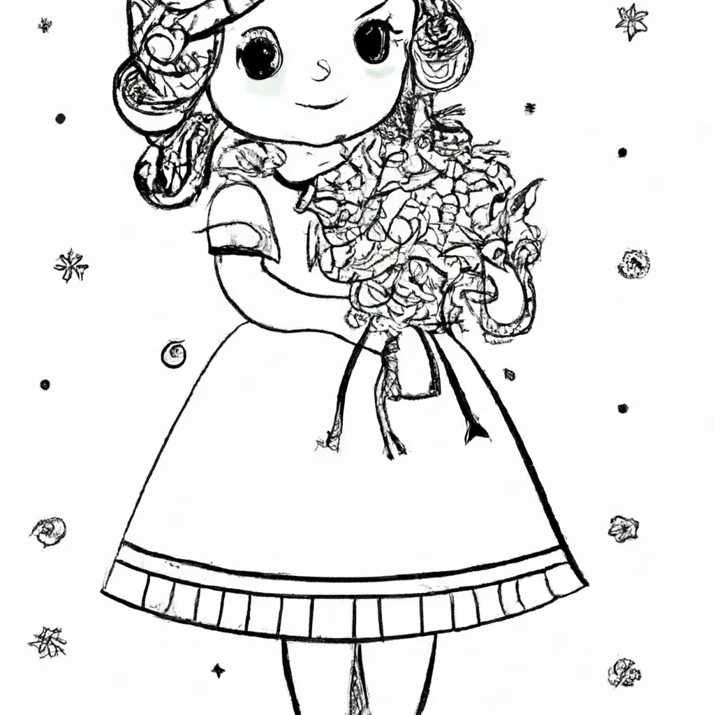 Encantadores Desenhos de Menina com Flores para Imprimir e Colorir