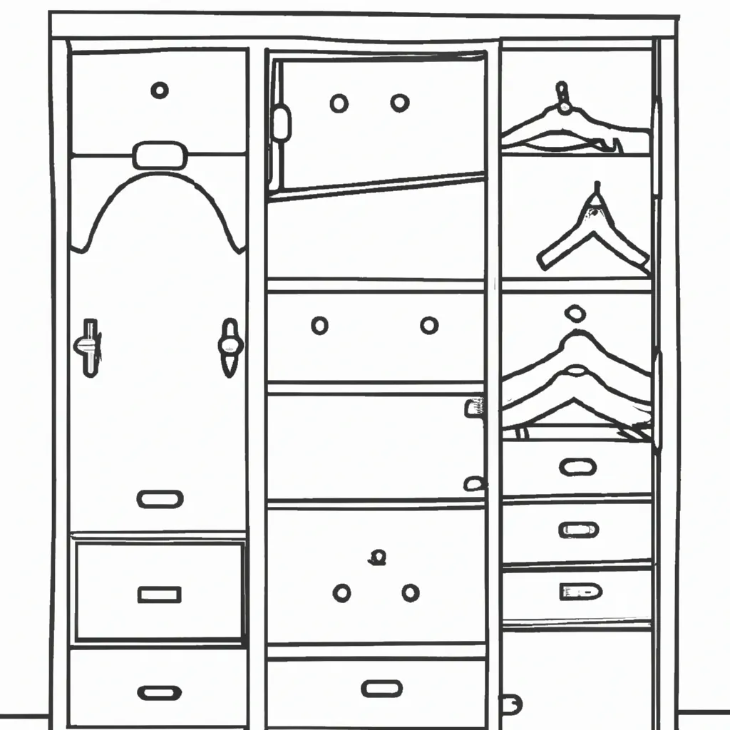 10 Modelos de Armários para Desenhar e Colorir