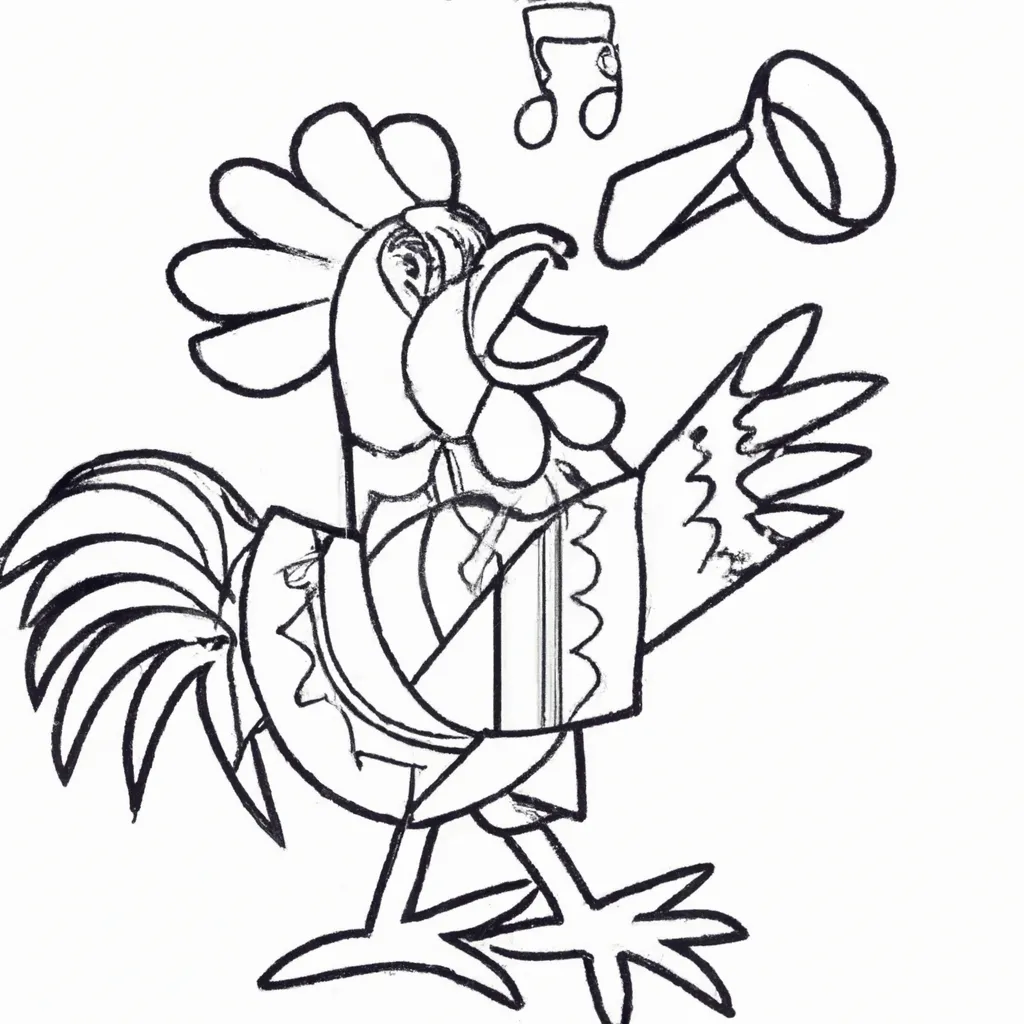 7 Desenhos de Galo Garnizé para Colorir e se Encantar