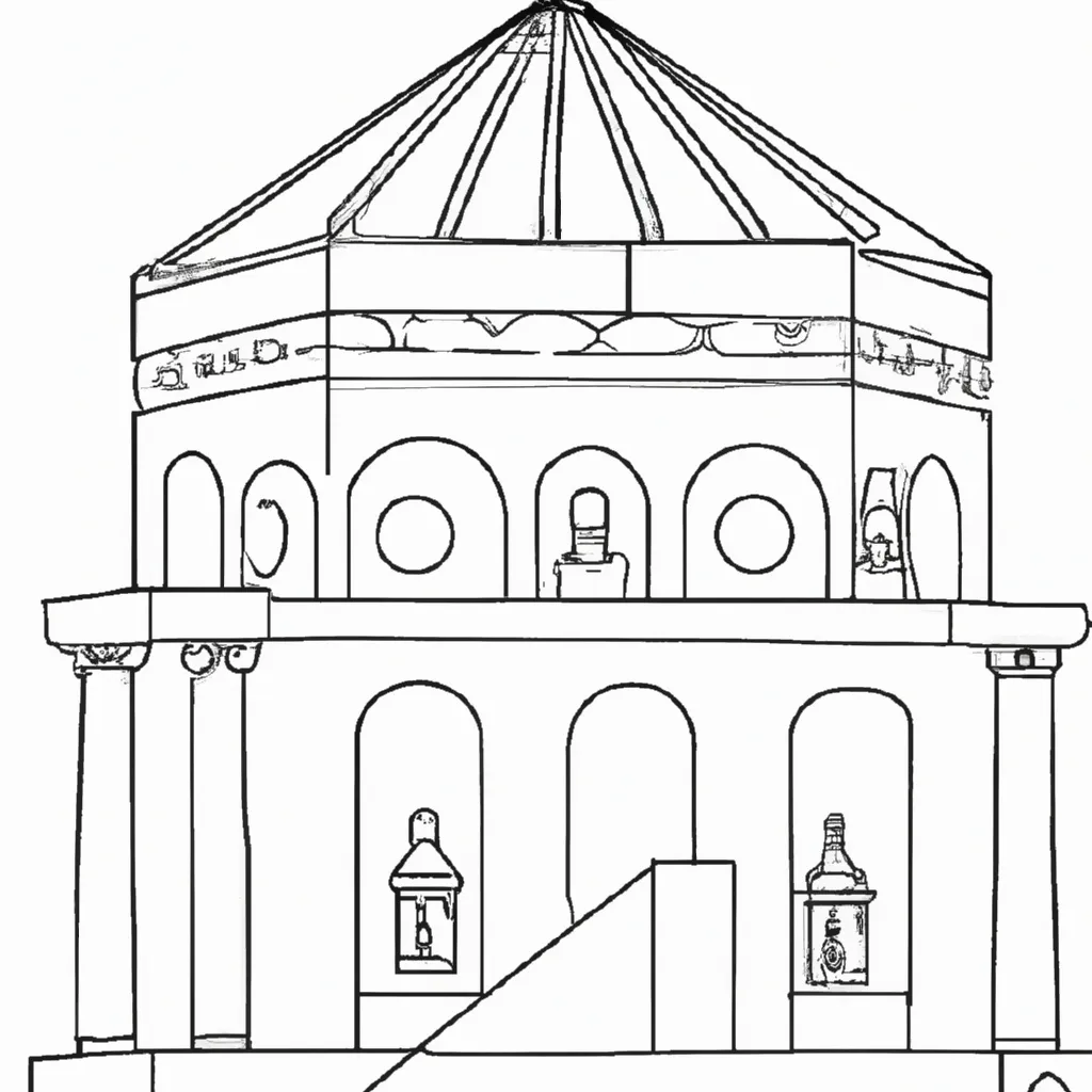 Explorando o Mausoléu de Halicarnasso: Desenhos para Imprimir e Colorir